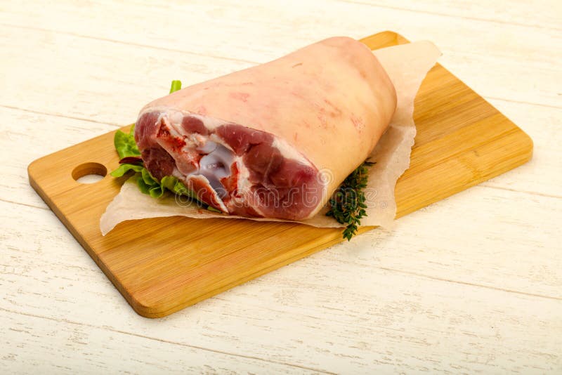 Raw pork knee stock photo. Image of hock, onion, cooking - 118905820