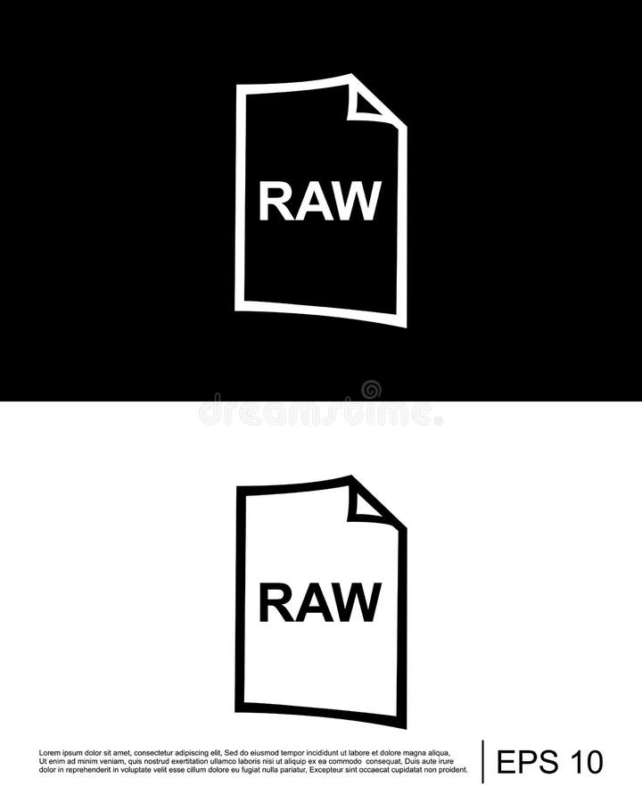 Raw File Format Icon Template Stock Illustration - Illustration of ...