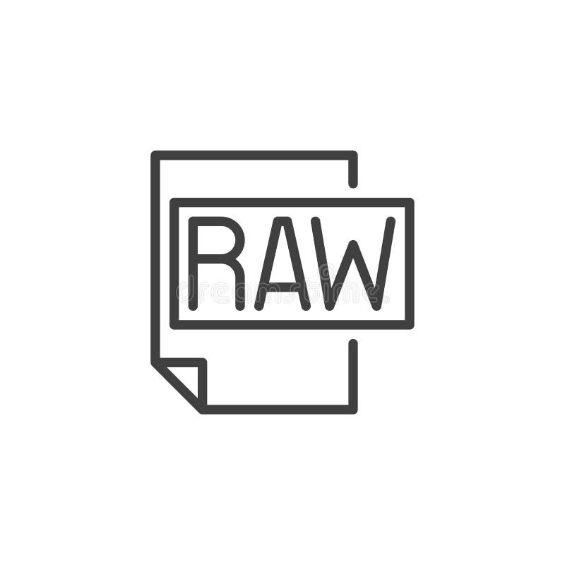 Raw file line icon stock vector. Illustration of sign - 256643479