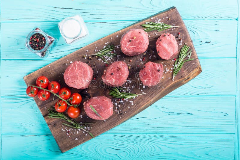 Raw filet mignon stock image. Image of pepper, herbs - 145344237