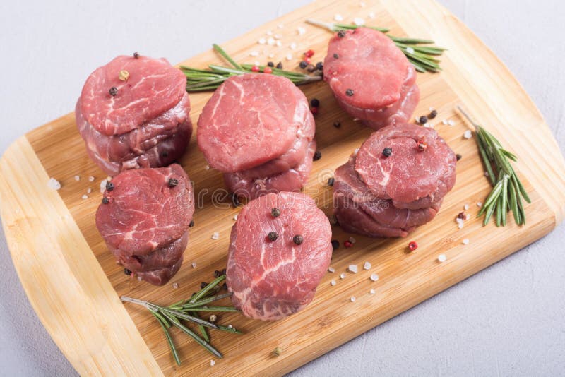 Raw filet mignon stock image. Image of garlic, healthy - 145486395