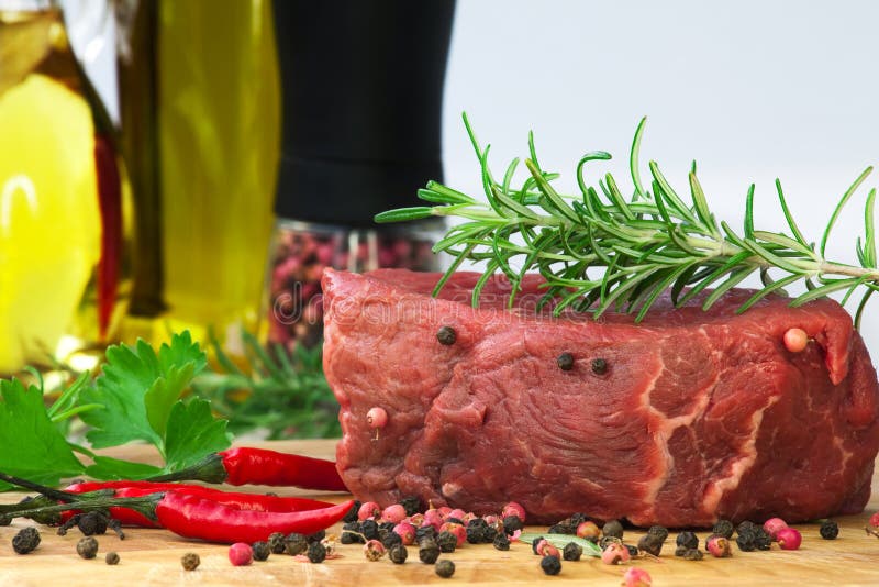 Raw filet steak stock photo. Image of olive, ingredient - 14080960