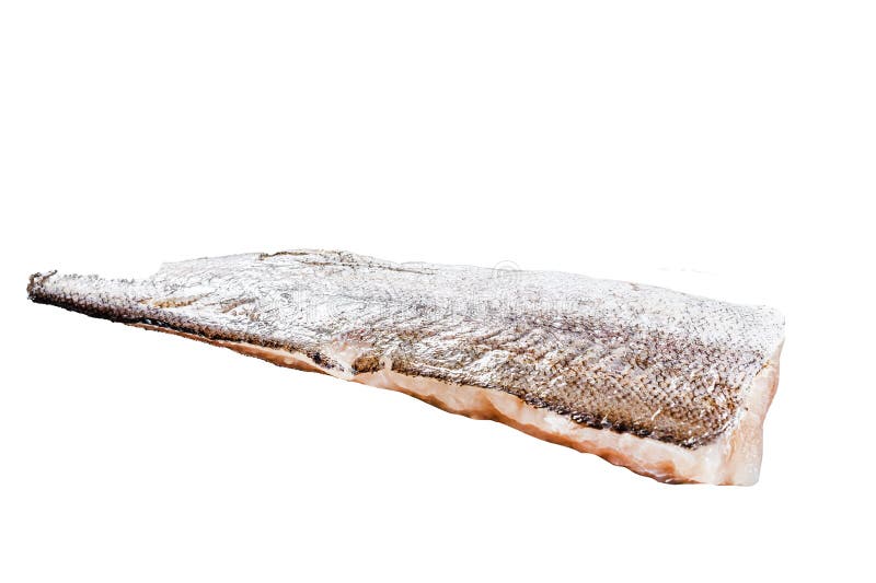 Raw Fillet of Hake Fish. Isolated on White Background. Top View. Stock ...