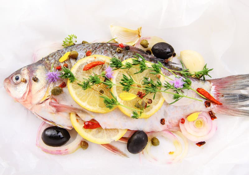 Raw fish stock photo. Image of ingredient, cooking, fish - 26035724