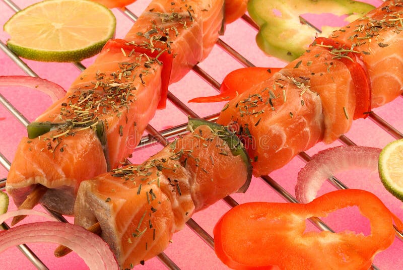 Raw fish brochettes stock photo. Image of classical, ingredient - 23703578