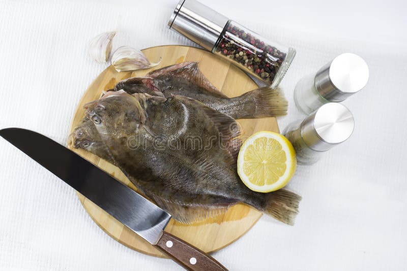 Raw Fish on a Cutting Board Stock Image - Image of knife, kitchen: 44942171