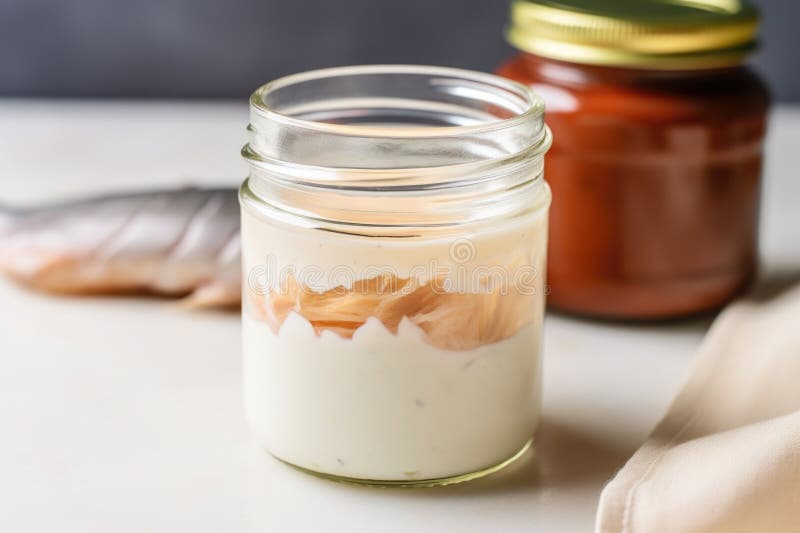 Raw Fish Emulsion in a Glass Jar Stock Photo - Image of liquid ...
