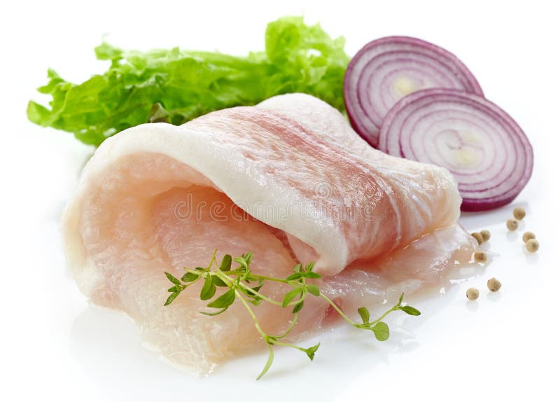 Raw fish fillet stock photo. Image of onion, slice, meat - 42349500