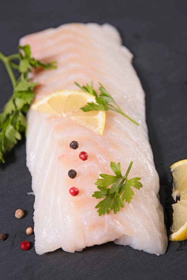 Raw fish fillet stock image. Image of parsley, healthy - 57366861
