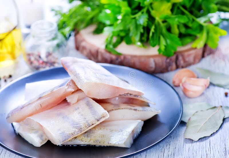 Raw fish fillet stock photo. Image of healthy, hake, food - 70607568