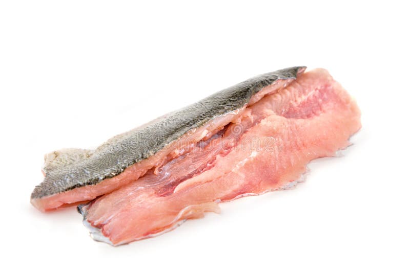 Raw Fish Fillet on a White Background Stock Image - Image of meat, food ...