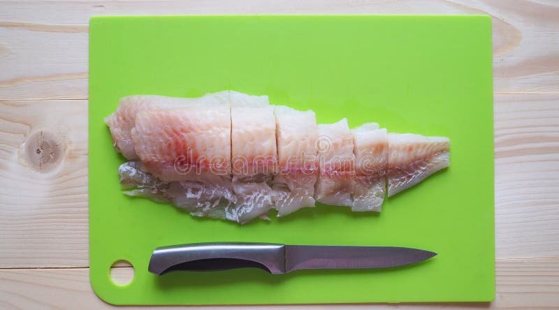 Raw Fish Fillets Ready for Frying. Stock Photo - Image of kitchen ...
