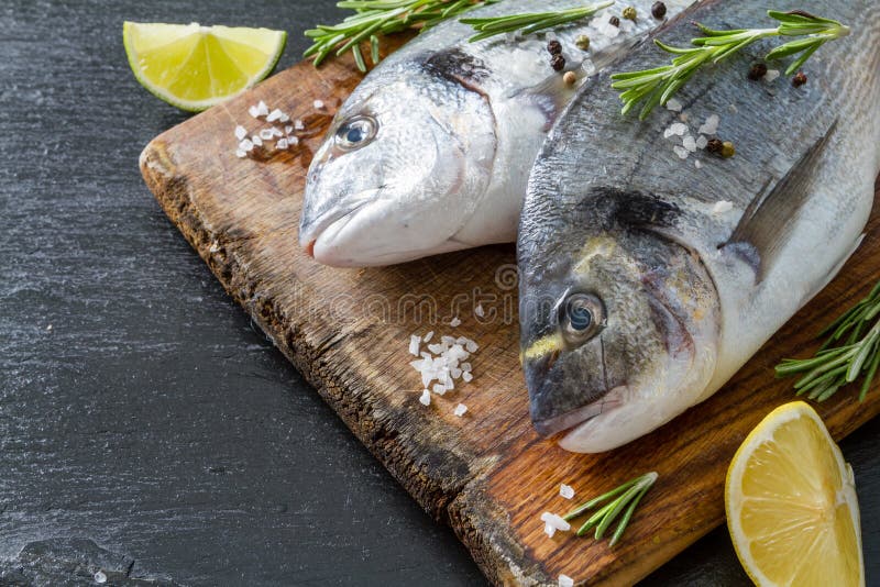 Raw fish and ingredients stock image. Image of healthy - 61906023