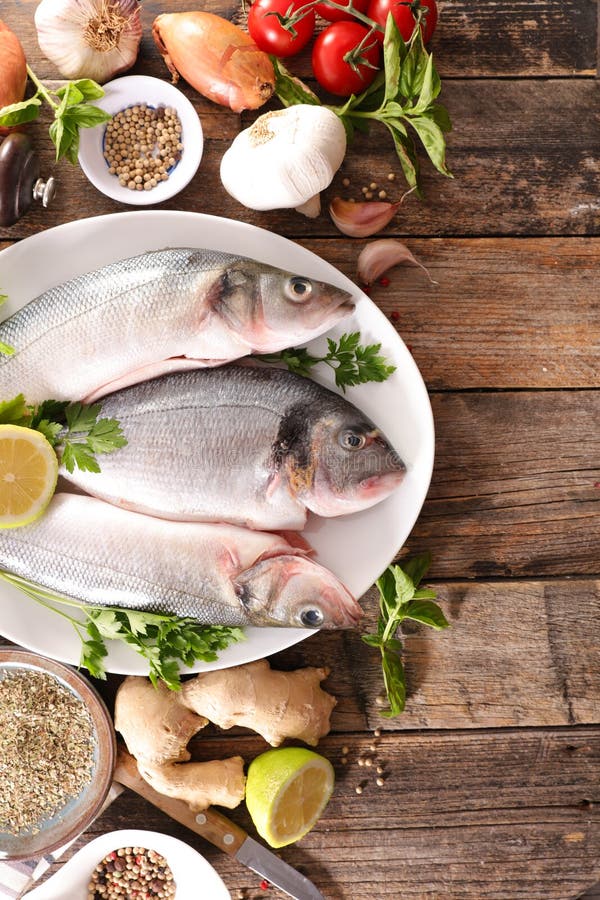 Fish and ingredients stock photo. Image of healthy, gastronomy - 25105048