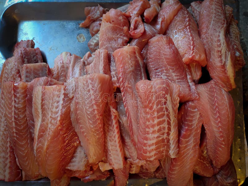 Raw Fish Meat in Indian Meat Market Stock Photo - Image of meat, market ...