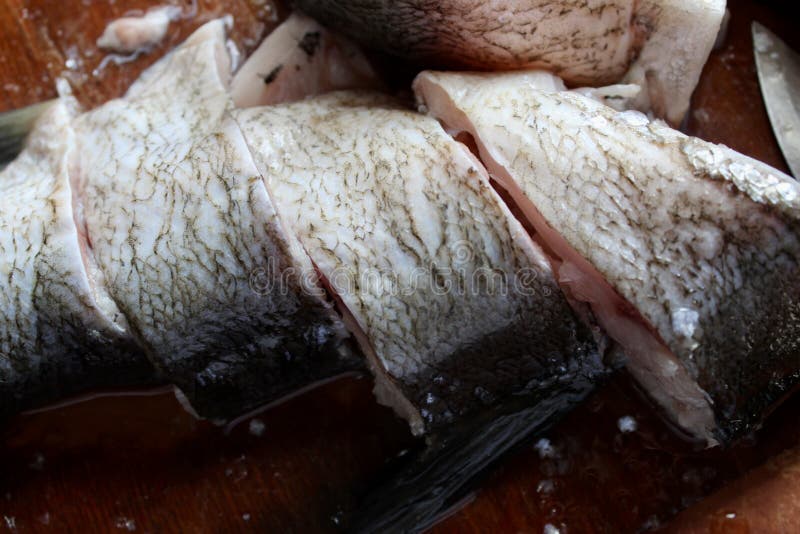 Raw Fish Pieces Ready for Cooking Stock Image - Image of fish, cooking ...