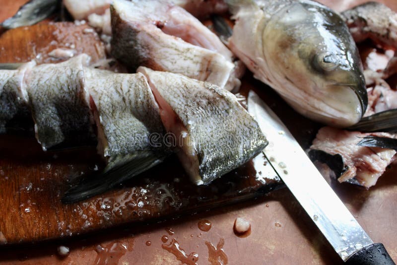Raw Fish Pieces Ready for Cooking Stock Image - Image of pieces, fish ...