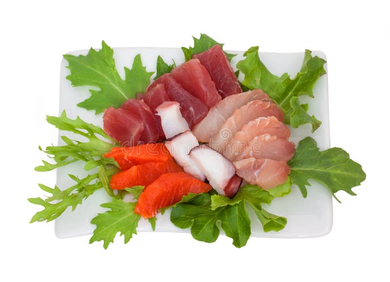 Raw Fish Salad Japanese Sashimi Stock Photo - Image of diet, delicious ...