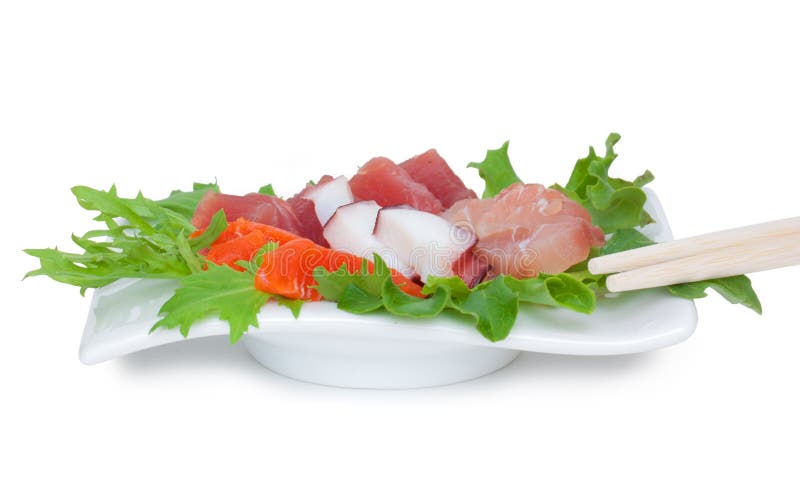 Raw Fish Salad Japanese Sashimi Stock Photo - Image of arugula, healthy ...