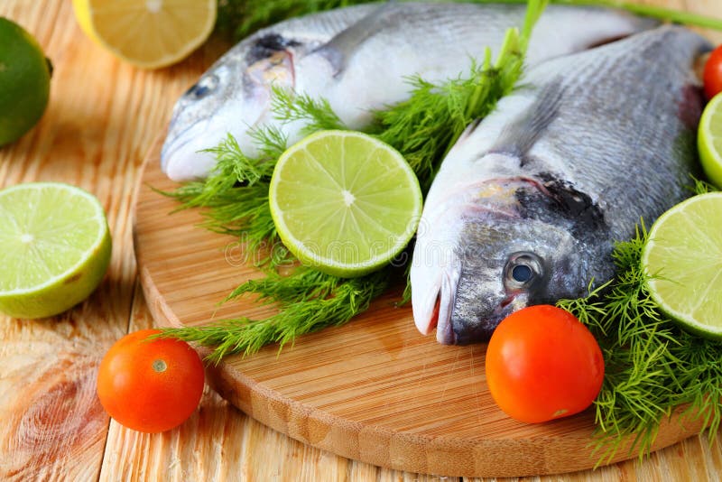 Raw fish and vegetables stock photo. Image of healthy - 35590728