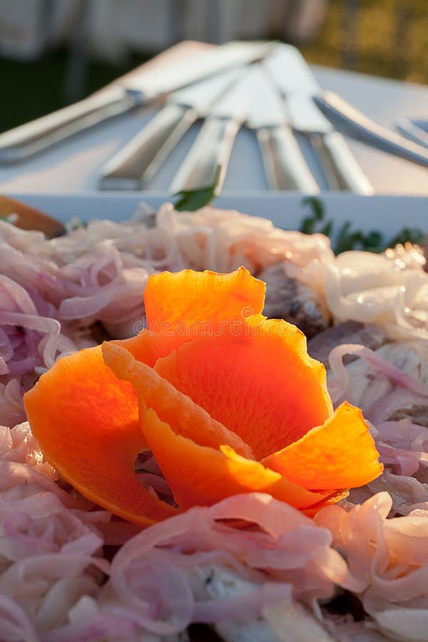 Raw fish wedding banquet stock photo. Image of eating - 32269794