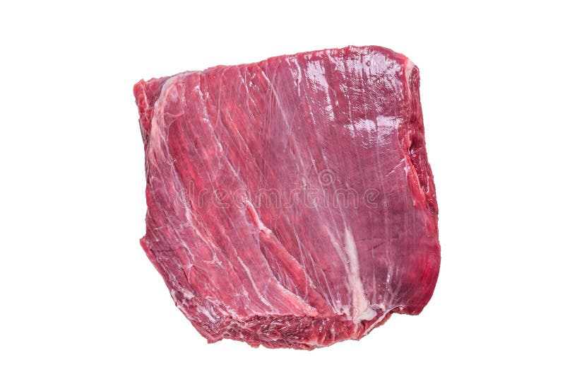 Raw Flank or Flap Beef Meat Steak. Isolated on White Background. Stock ...