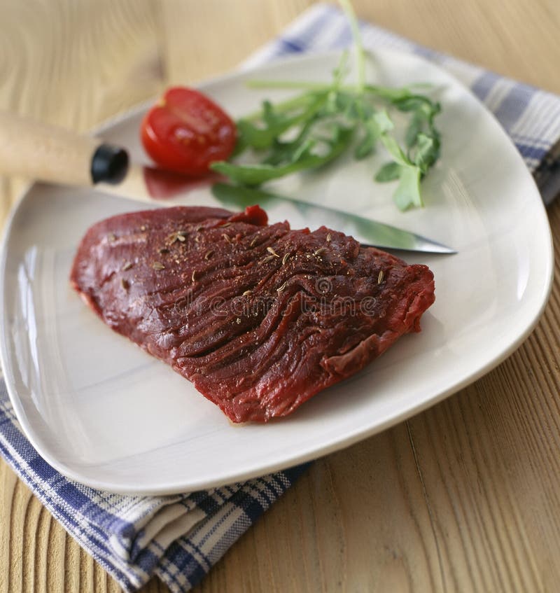 Raw flank steak fillet stock image. Image of selective - 23702713