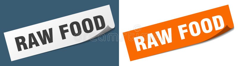 Raw Food Sticker. Raw Food Sign Set Stock Vector - Illustration of ...
