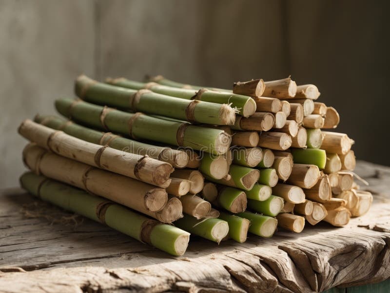 Raw Fresh Bamboo Roots Stacked on Rustic Surface for Culinary and ...