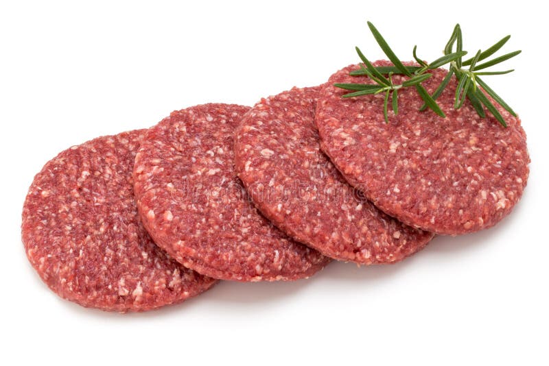 Raw Fresh Hamburger Meat Isolated on White. Stock Photo - Image of beef ...