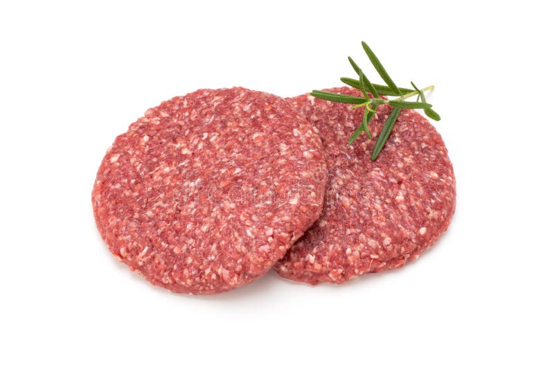 Raw Fresh Hamburger Meat Isolated on White Stock Image - Image of ...