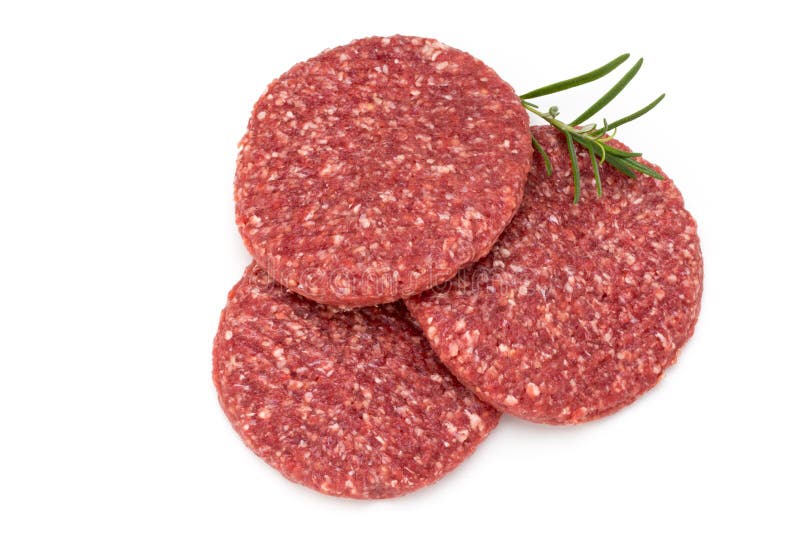 Raw Fresh Hamburger Meat on White. Stock Image - Image of cuisine ...