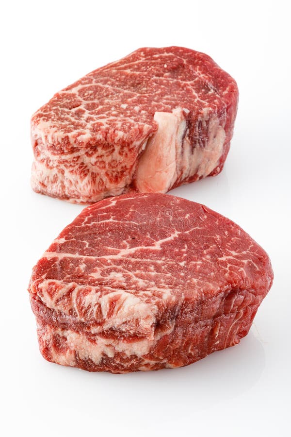 Raw Fresh Marbled Filet Mignon Steak Stock Photo - Image of steak ...