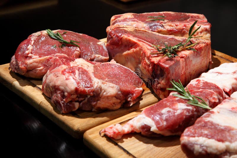 Raw Fresh Meat, Ribeye Steak. Stock Image - Image of pepper, chop ...