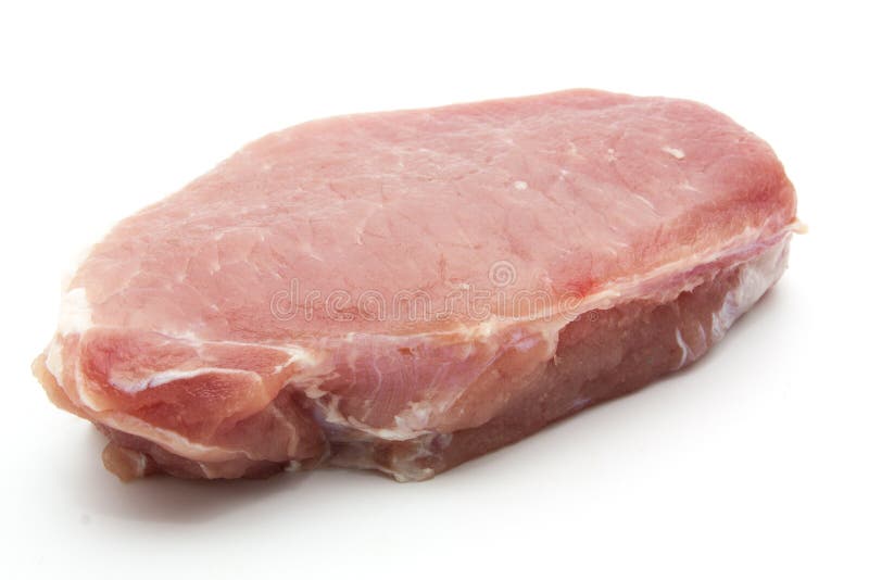 Fresh Pork Chop Isolated on White Stock Photo - Image of ingredient ...