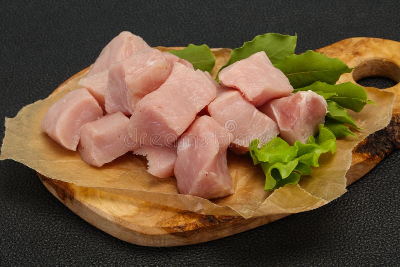 Raw fresh pork meat cube stock photo. Image of stew - 153312420