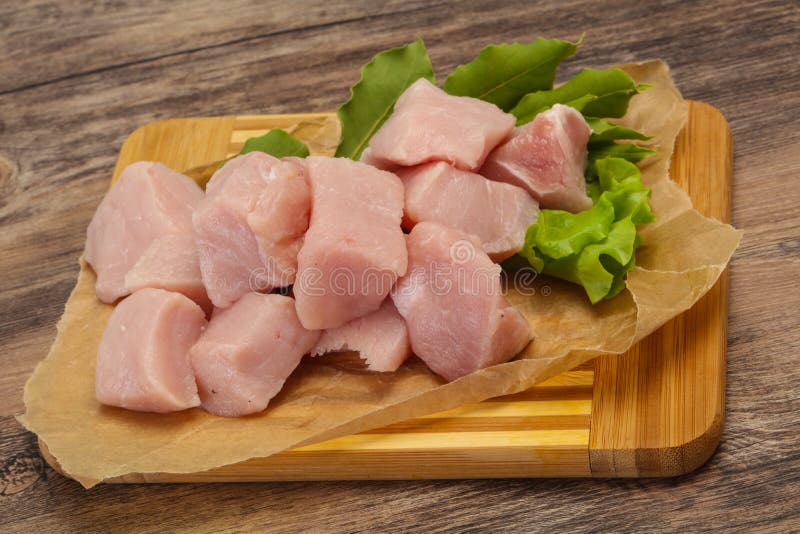 Raw fresh pork meat cube stock photo. Image of cube - 155158488