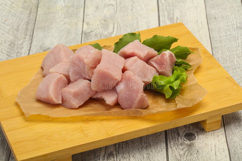 Raw fresh pork meat cube stock photo. Image of kitchen - 167131360
