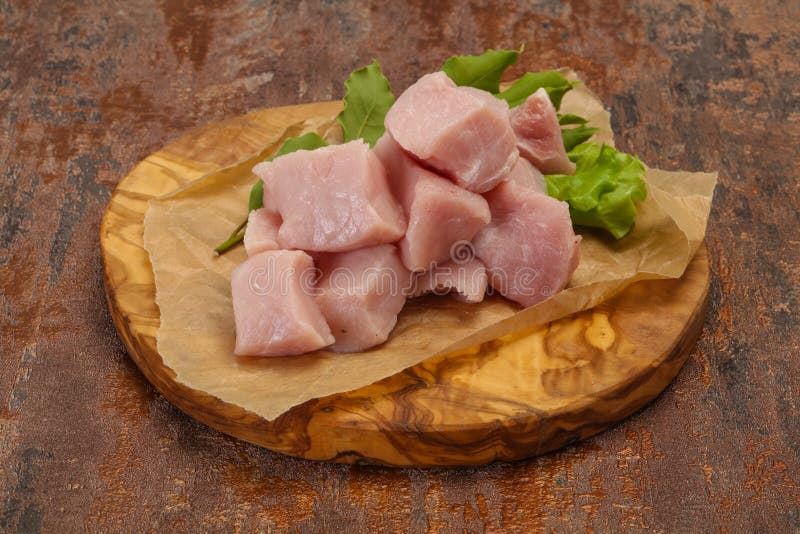 Raw fresh pork meat cube stock image. Image of cuisine - 178016235