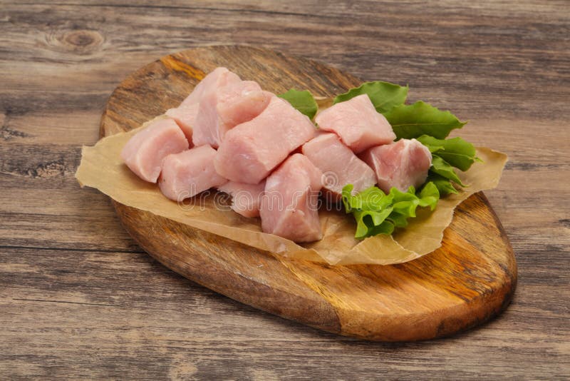 Raw fresh pork meat cube stock image. Image of chop - 180173499