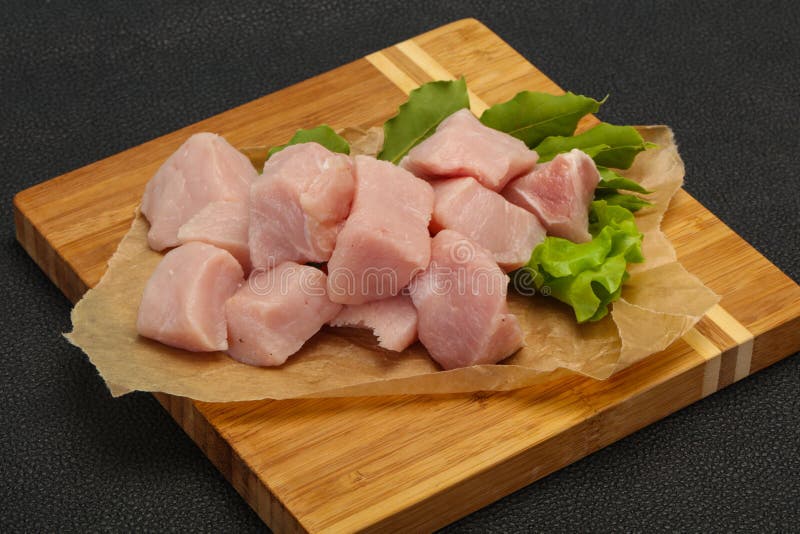 Raw fresh pork meat cube stock photo. Image of meat - 193243770