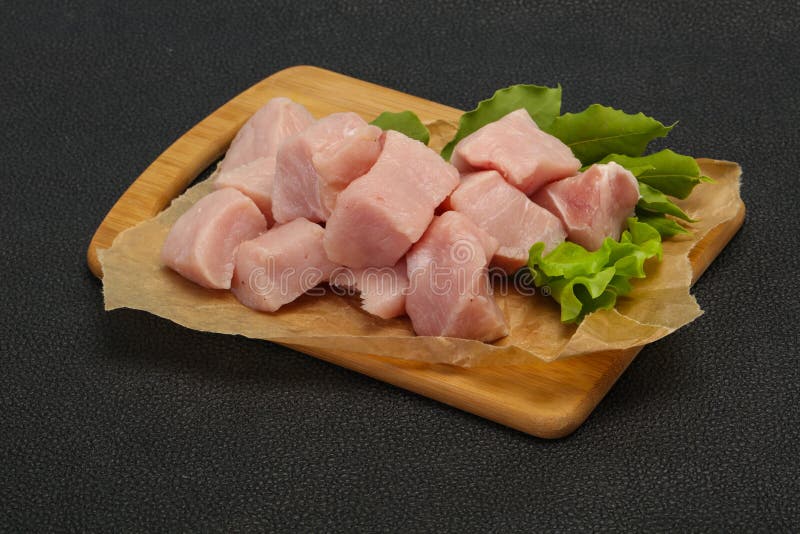 Raw fresh pork meat cube stock photo. Image of food - 180484582