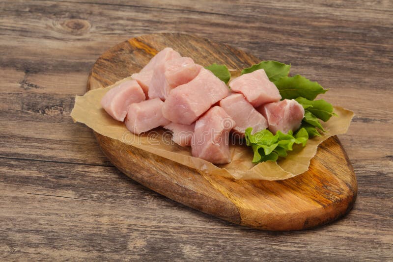 Raw fresh pork meat cube stock image. Image of belly - 205534297