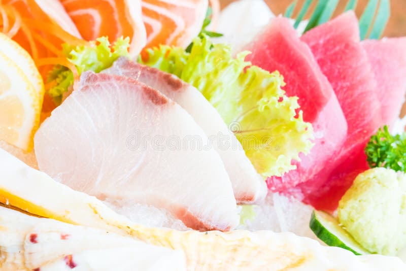 Raw and fresh sashimi stock photo. Image of large, mixed - 87705970