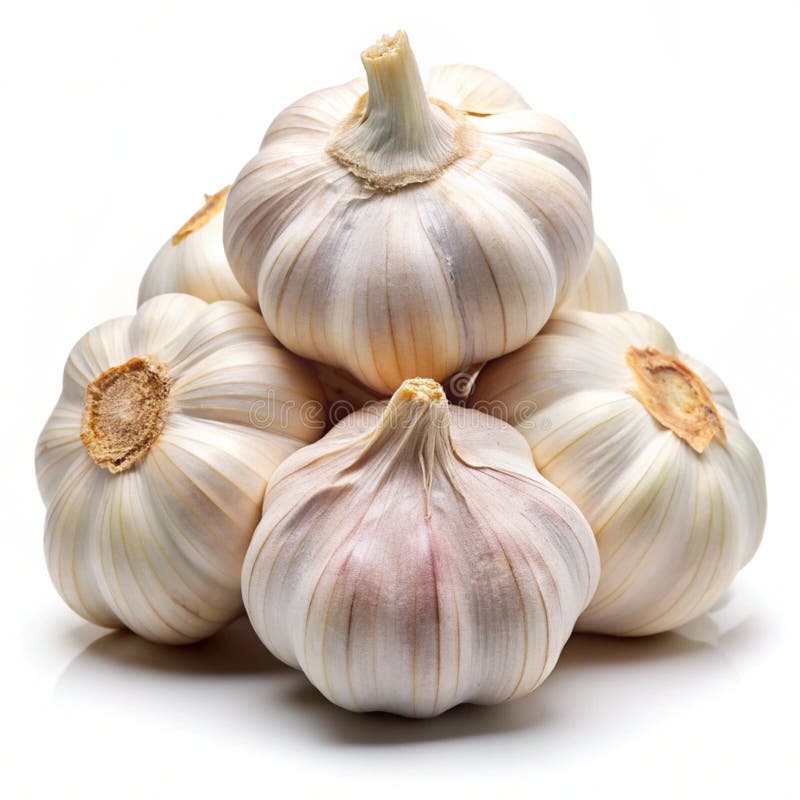 Raw garlic bulbs isolated stock illustration. Illustration of isolated ...