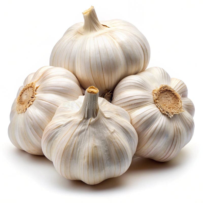 Raw garlic bulbs isolated stock illustration. Illustration of plant ...