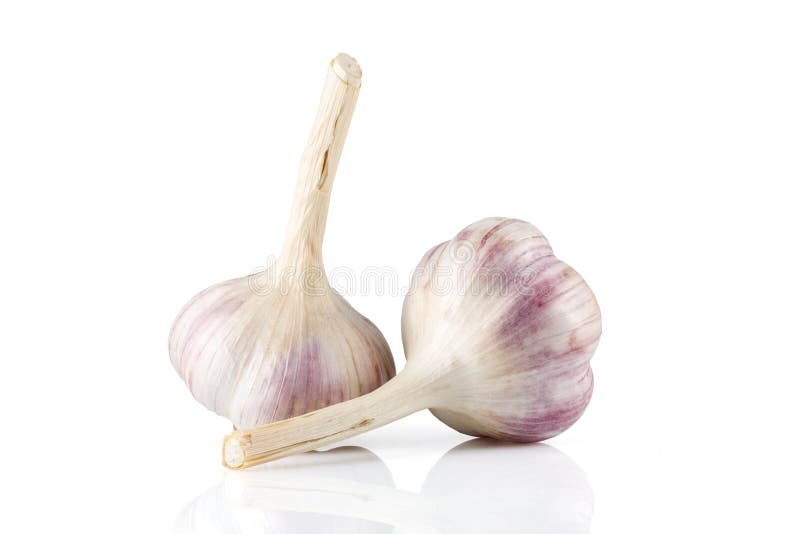 Raw Garlic Isolated on White Background. Full Depth of Field. Close-up ...