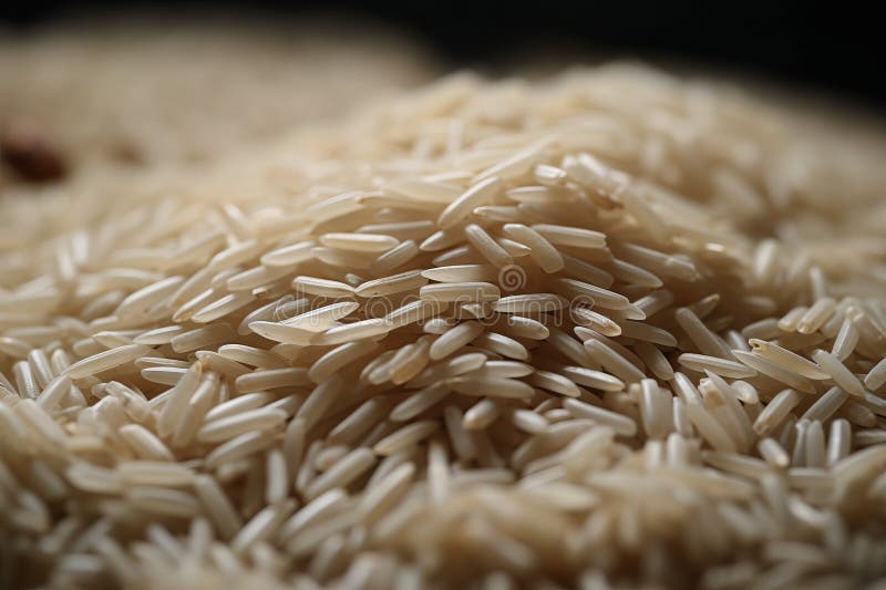 Raw Grain Rice Stack Closeup. Generate Ai Stock Image - Image of heap ...