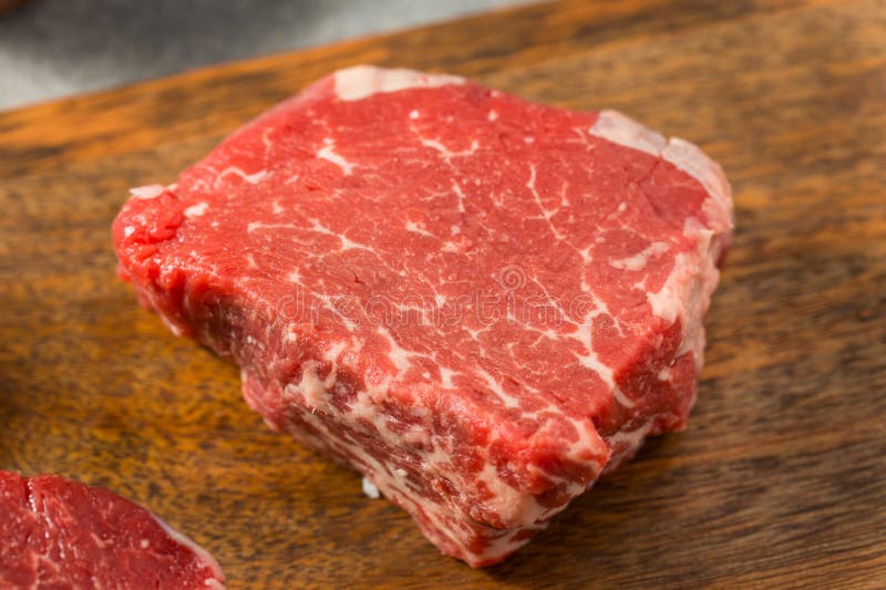 Raw Grass Fed Filet Mignon Steak Stock Image - Image of rosemary, filet ...