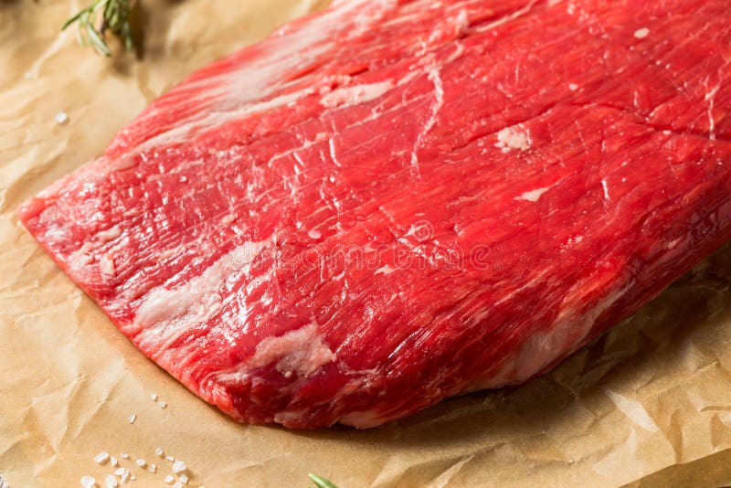 Raw Grass Fed Flank Steak stock photo. Image of pepper - 147133220